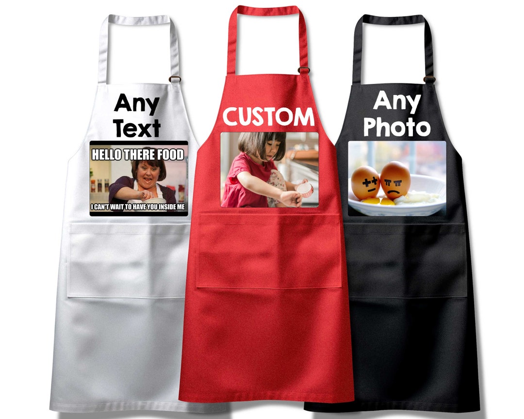 Personalized Photo Chef Apron, Custom Kitchen Apron With Pocket - Etsy