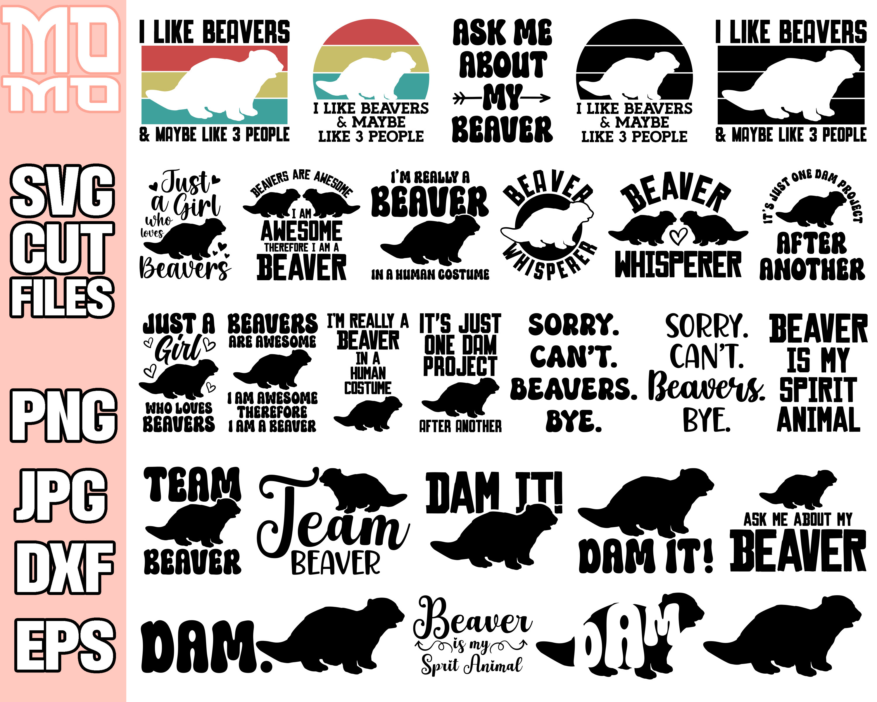 Beaver Svg Bundle Beaver Png Bundle Beaver Cut File Bundle Circut ...