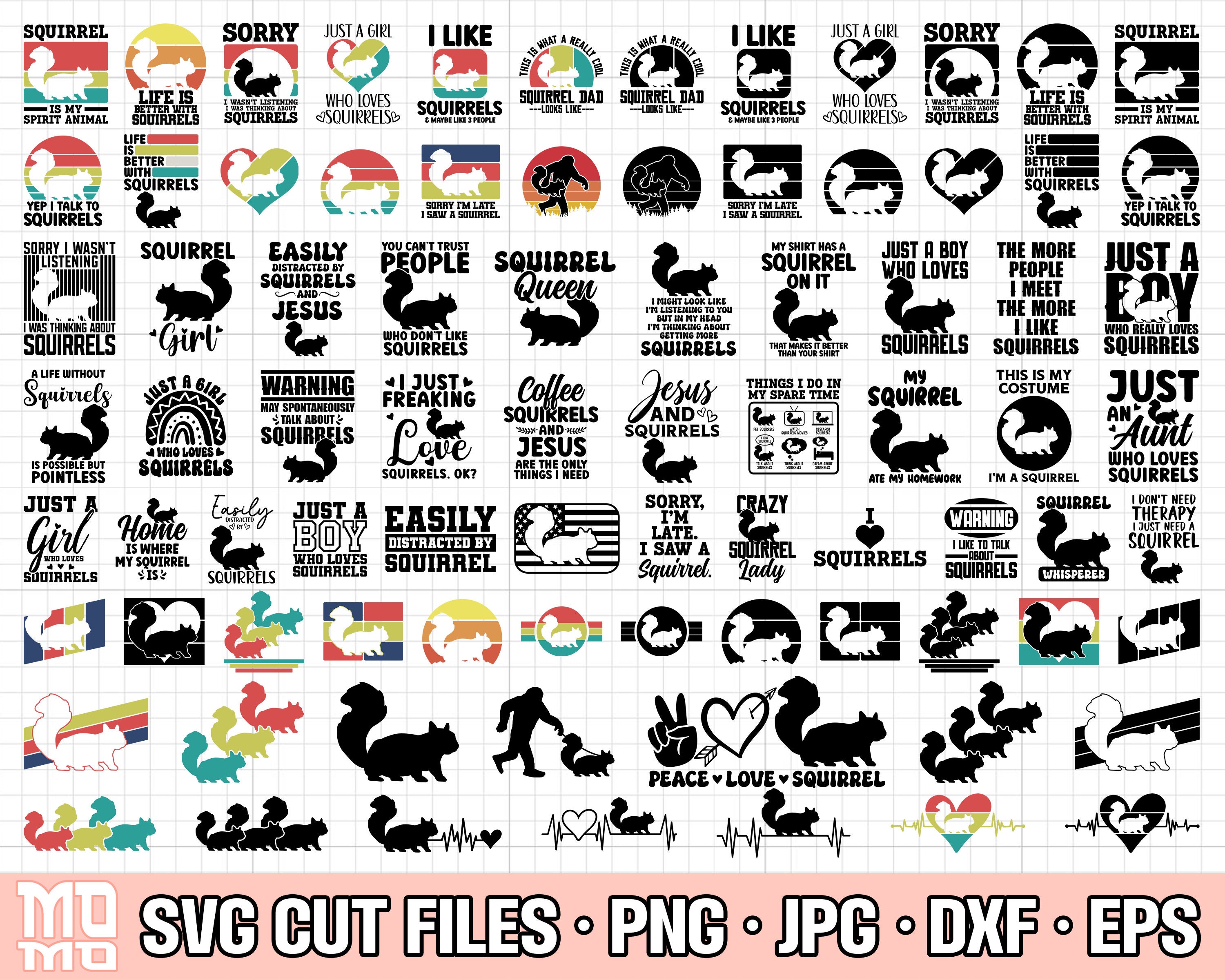 Squirrel Svg Bundle Cricut Squirrel Png Bundle Squirrel Shirt Design ...