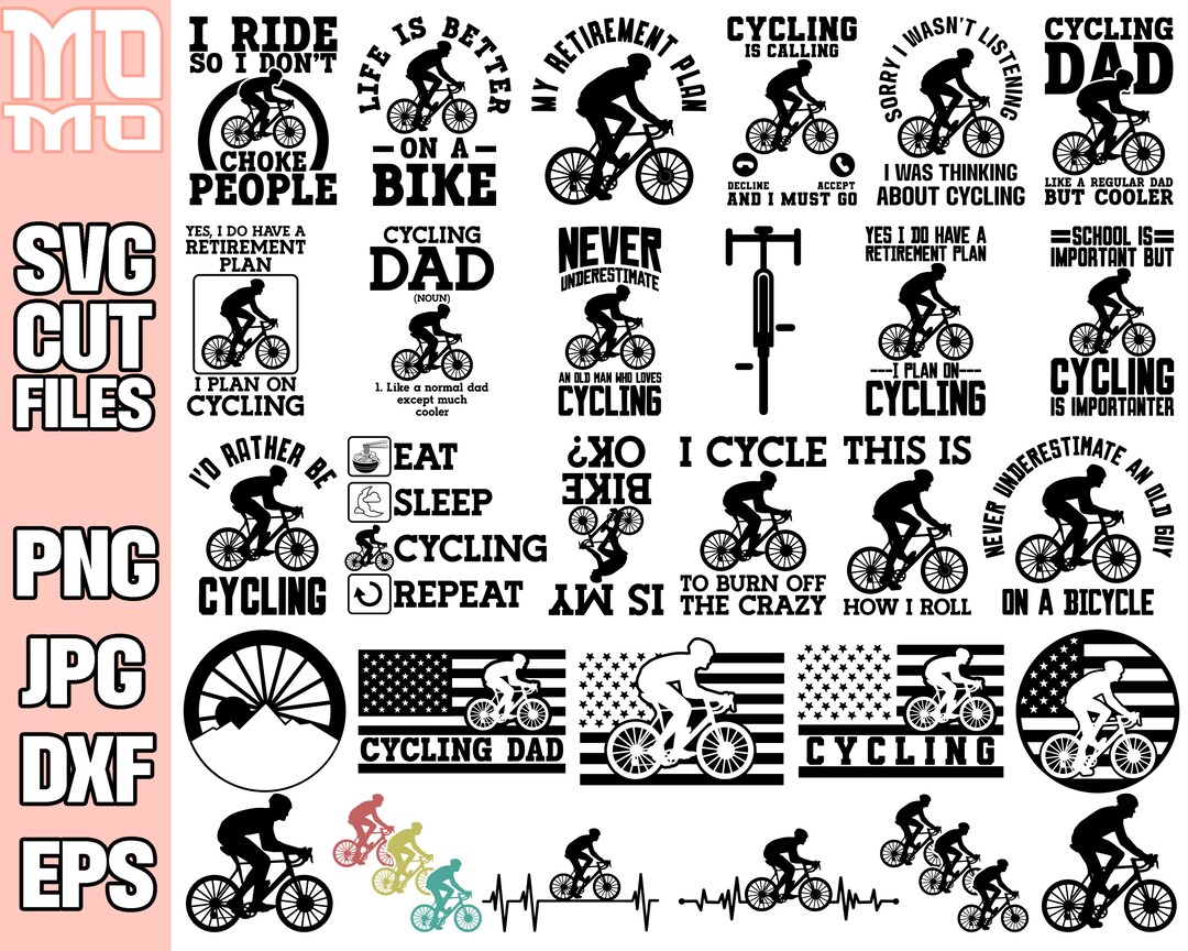 Cycling Svg Png Bundle Cricut Cyclist Svg Png Bundle Road Cyclist ...
