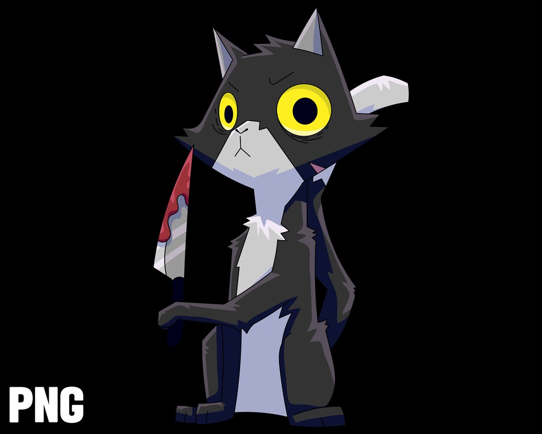 Gato con cuchillo png sublimación clipart ilustración - Etsy México