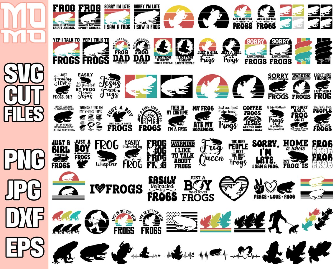 Frog Svg Frog Png Frog Svg Bundle Cricut Cut File Grog Silhouette Clip ...