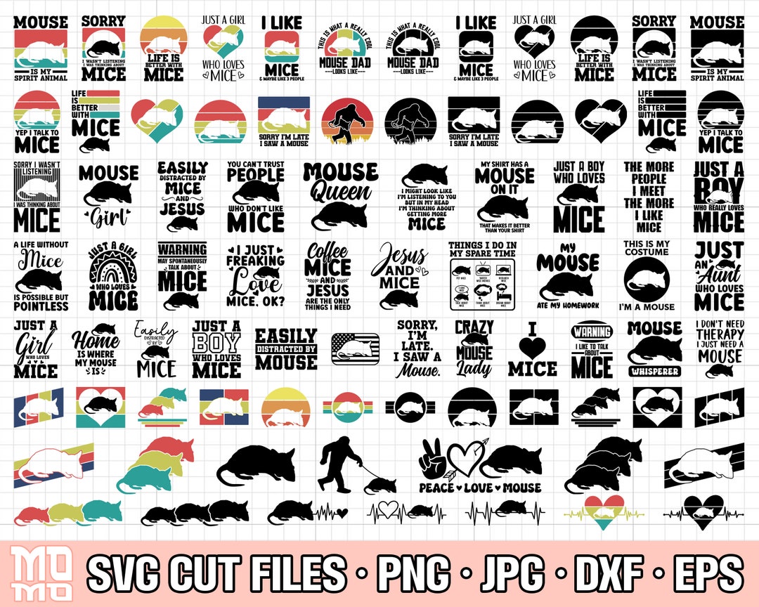 Mouse Svg Bundle Cricut Mouse Png Bundle Mouse Shirt Design Bundle Eps ...