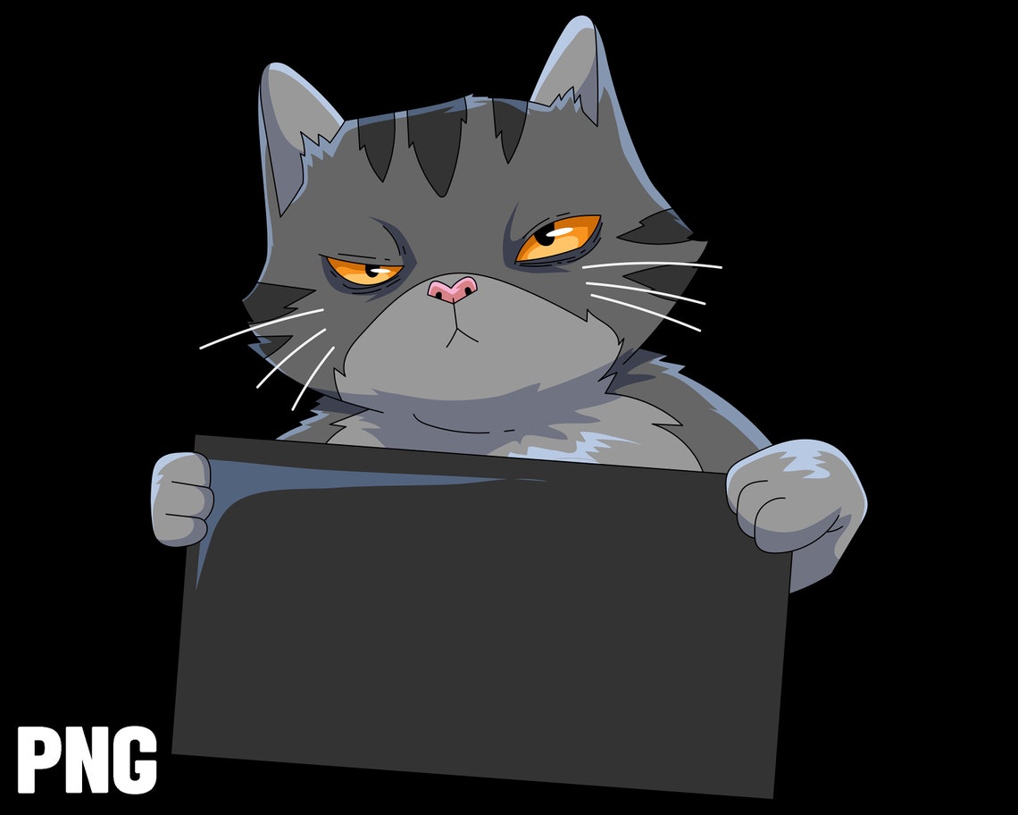 Cat With Sign Png Sublimation Clipart Illustration - Etsy