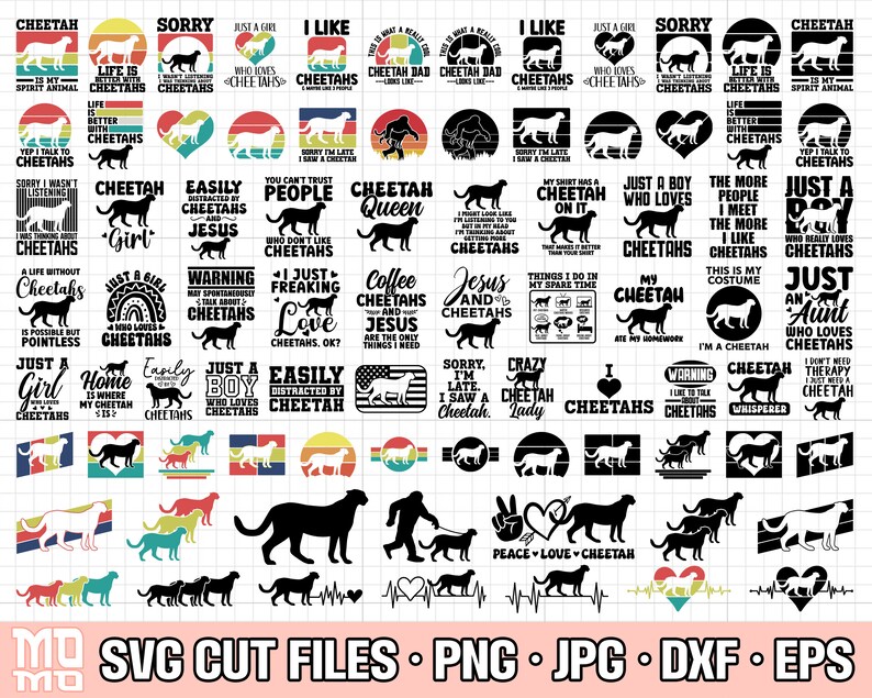Cheetah Svg Bundle Cricut Cheetah Png Bundle Cheetah Shirt Design ...