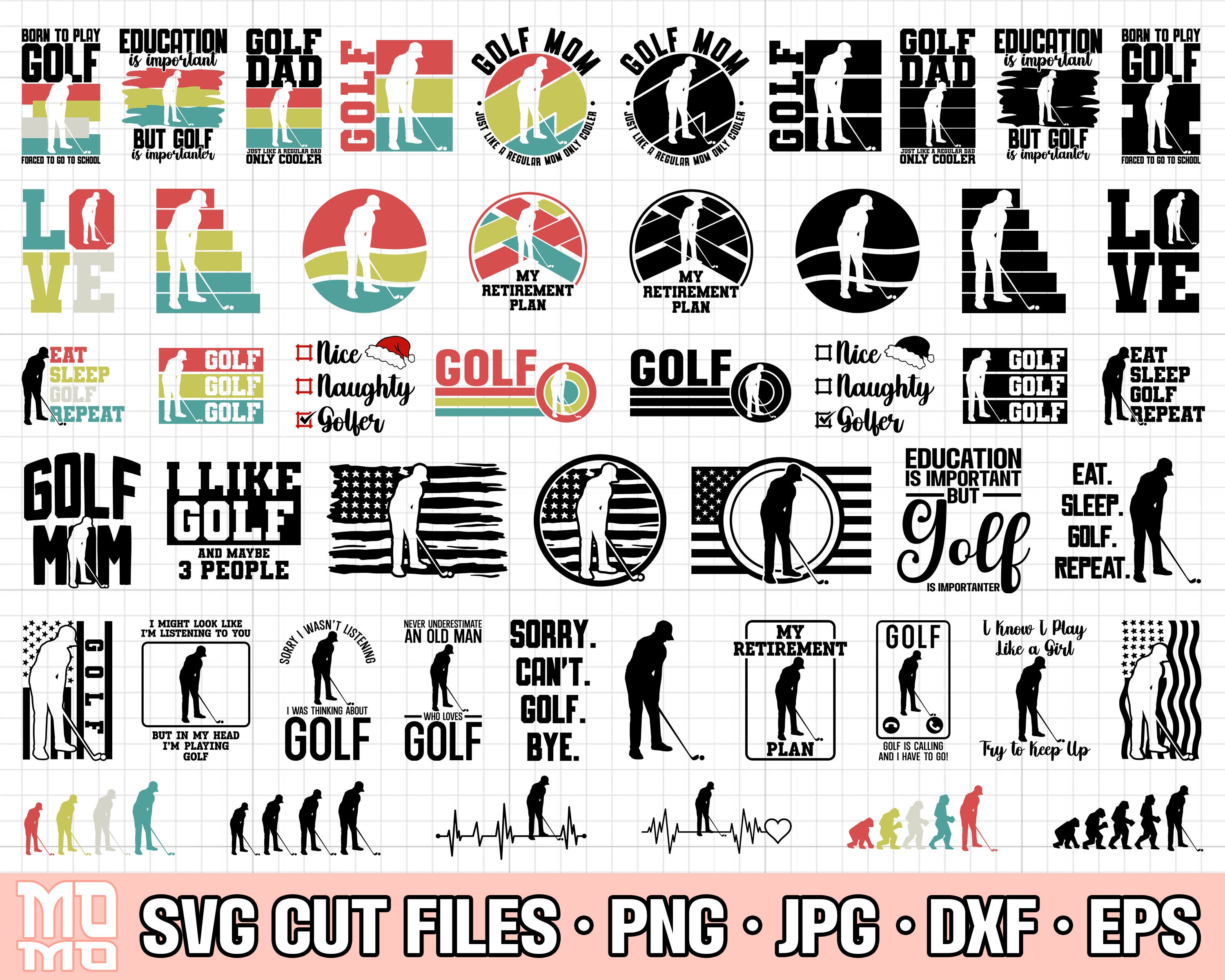 Golf Svg Bundle Cricut Golf Png Bundle Golf Shirt Design Bundle Eps Dxf ...