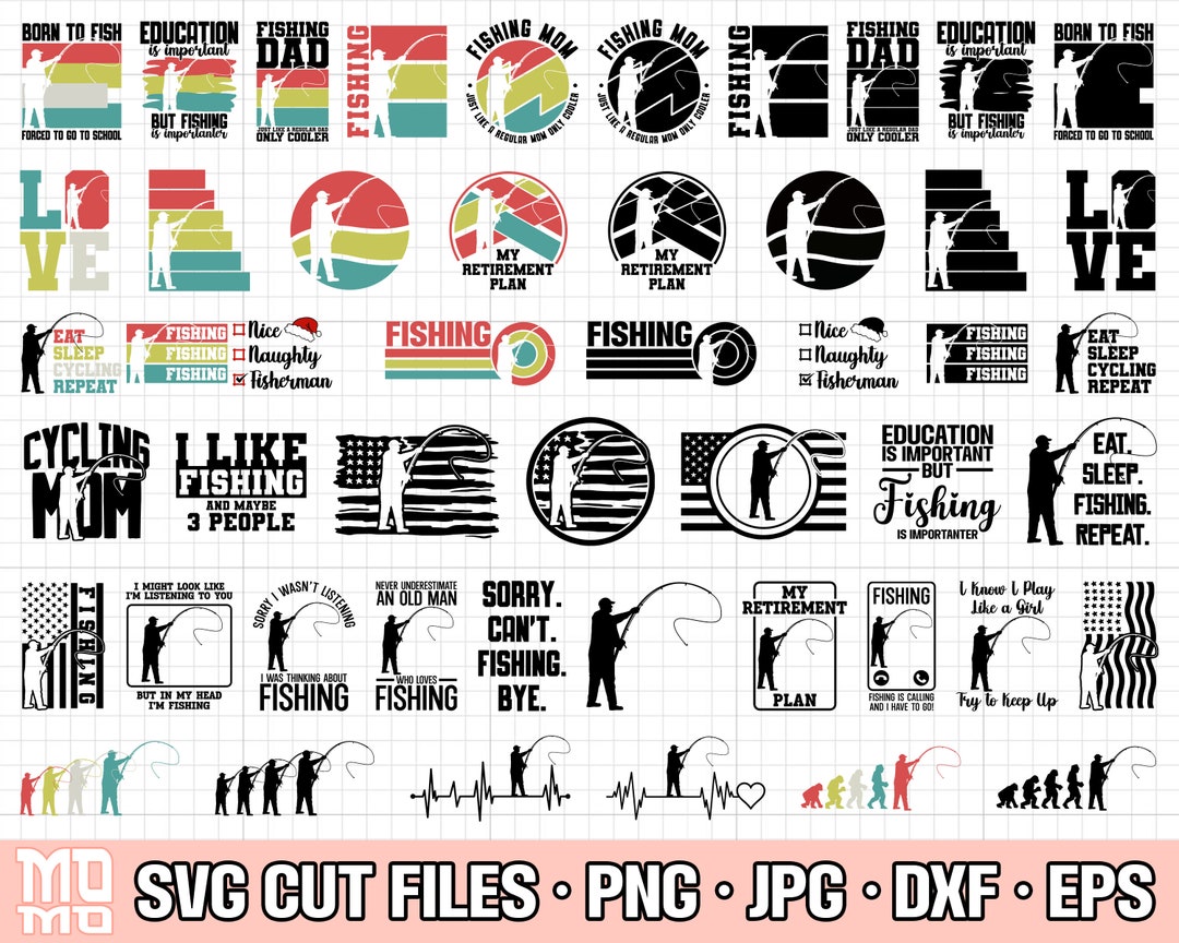 Fishing Svg Bundle Cricut Fishing Png Bundle Fishing Shirt Design ...