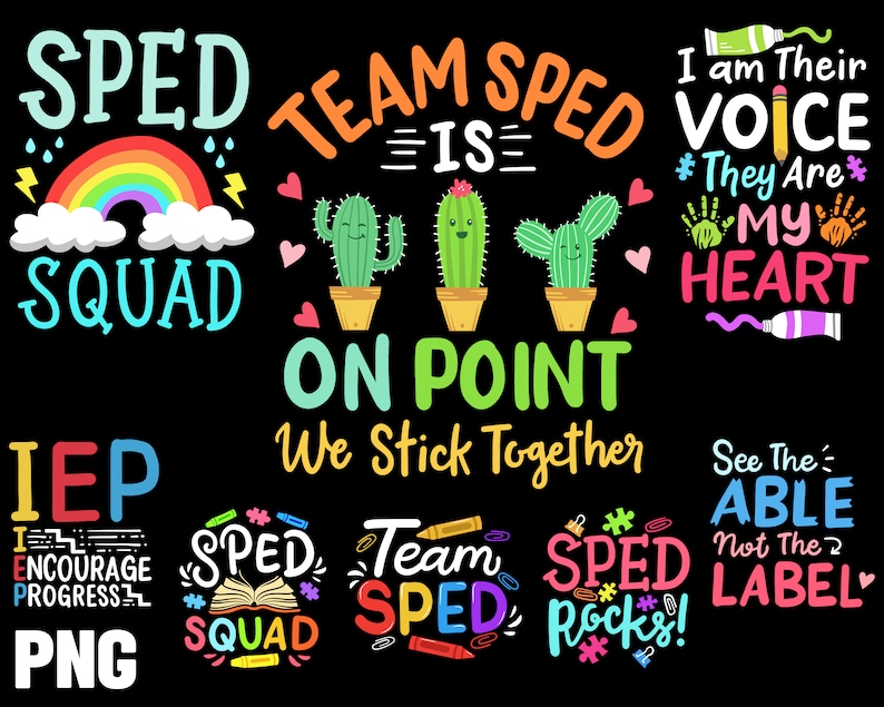Sped Special Education Png Bundle Sublimation - Etsy