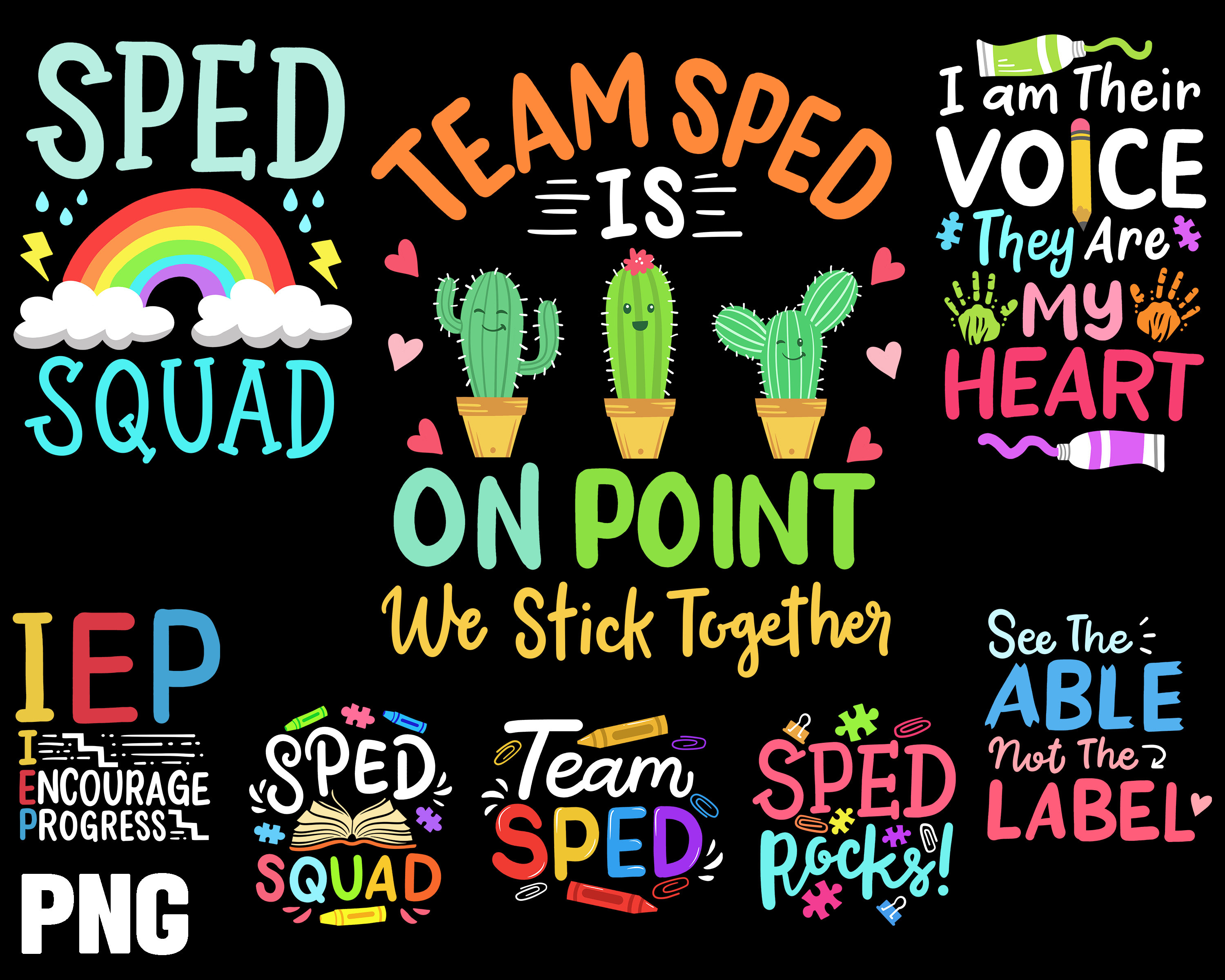 Sped Special Education Png Bundle Sublimation - Etsy