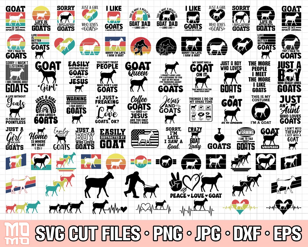Goat Svg Bundle Cricut Goat Png Bundle Goat Shirt Design Bundle Eps Dxf ...
