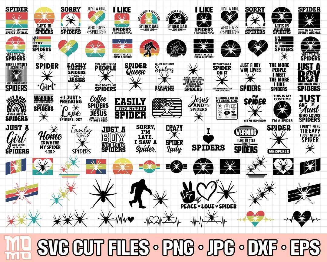 Spider Svg Bundle Cricut Spider Png Bundle Spider Shirt Design Bundle ...