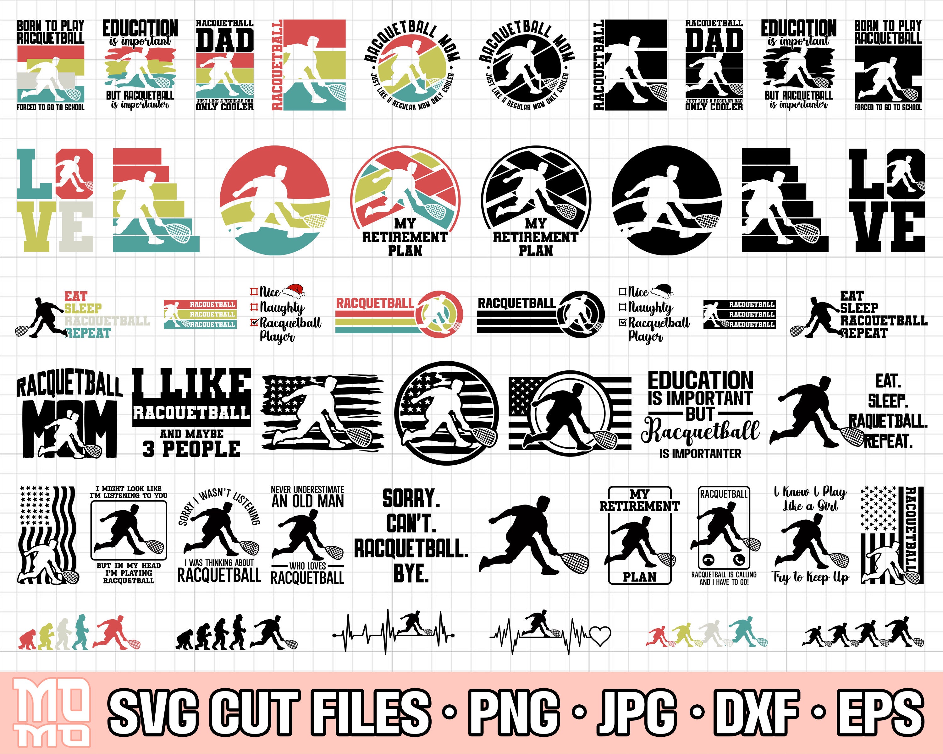 Racquetball Svg Bundle Cricut Racquetball Png Bundle Racquetball Shirt ...