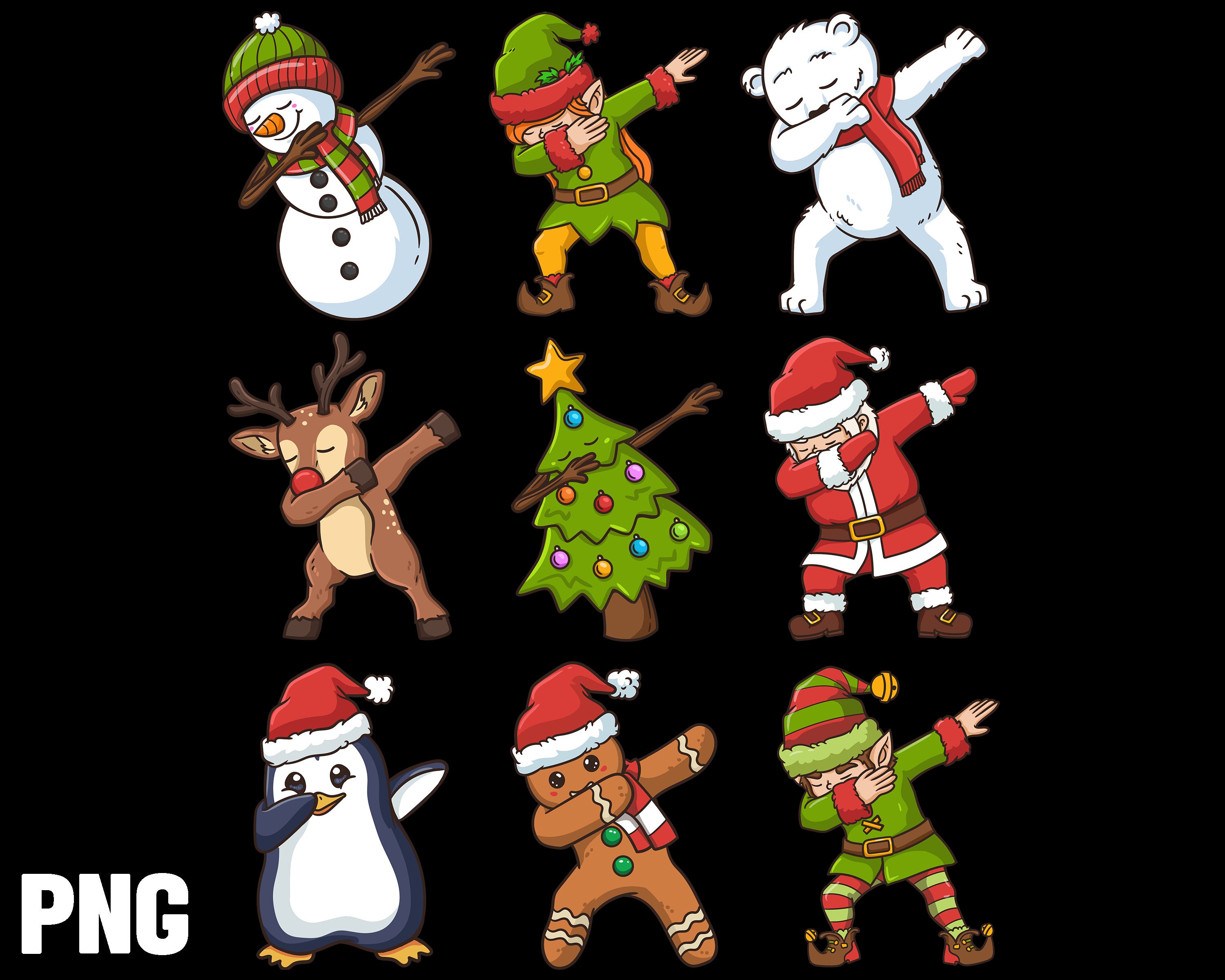 Dabbing Santa Dabbing Penguin Dabbing Elf Dabbing Snowman Png ...