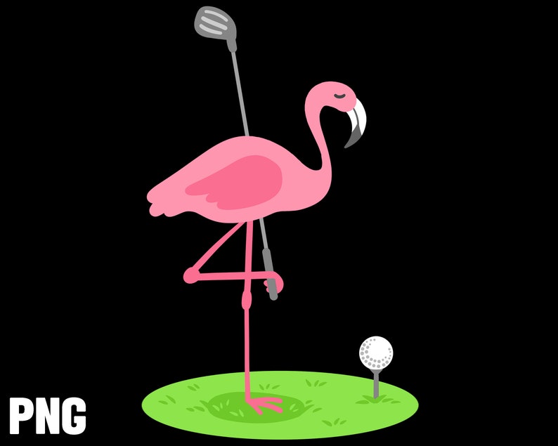 Flamingo Golf Png Sublimation Clipart Illustration Free Commercial Use ...