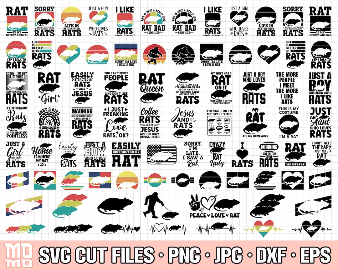 Rat Svg Bundle Cricut Rat Png Bundle Rat Shirt Design Bundle Eps Dxf ...