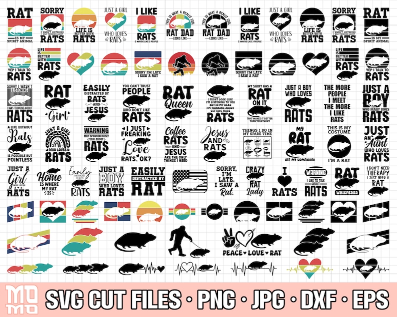 Rat Svg Bundle Cricut Rat Png Bundle Rat Shirt Design Bundle Eps Dxf ...