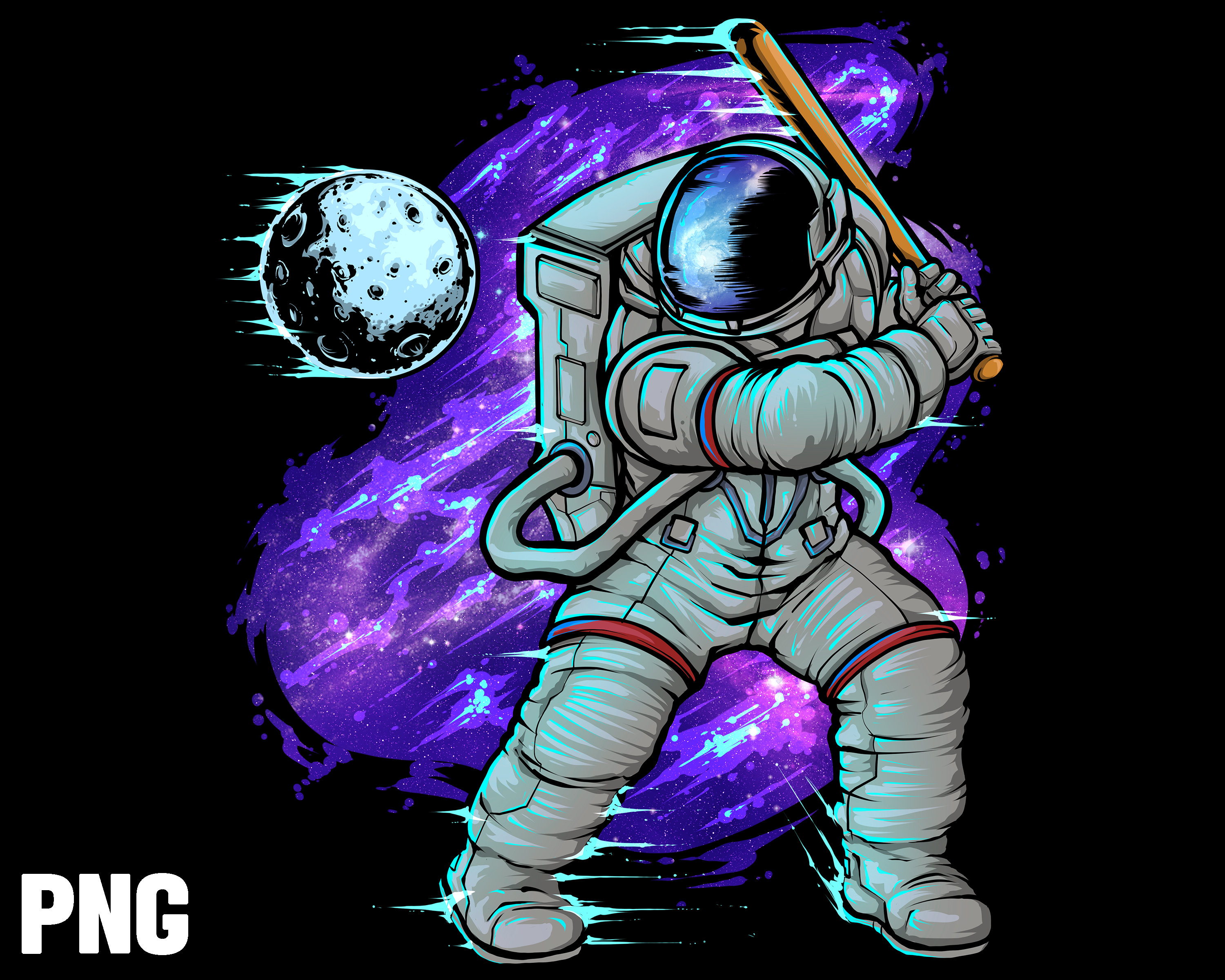 Astronaut Baseball Png Sublimation Free Commercial Use - Etsy