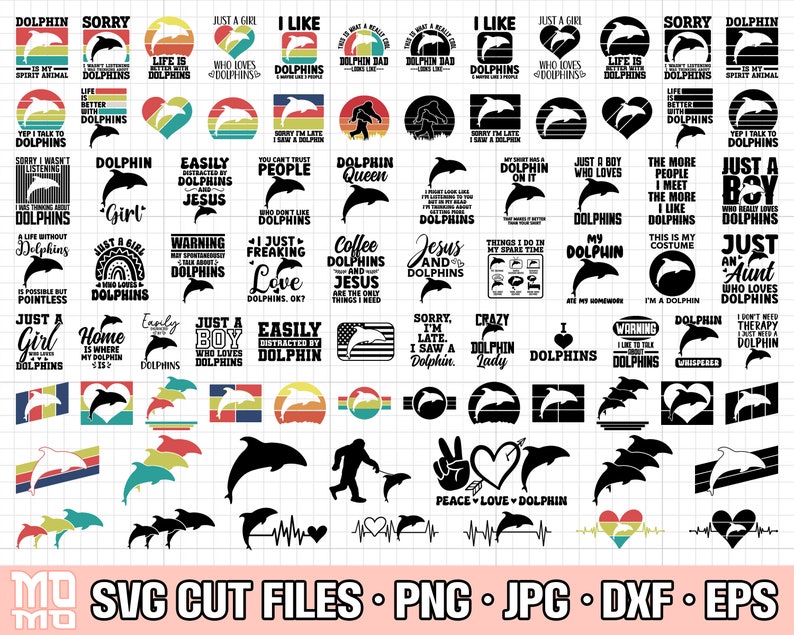 Dolphin Svg Bundle Cricut Dolphin Png Bundle Dolphin Shirt Design ...