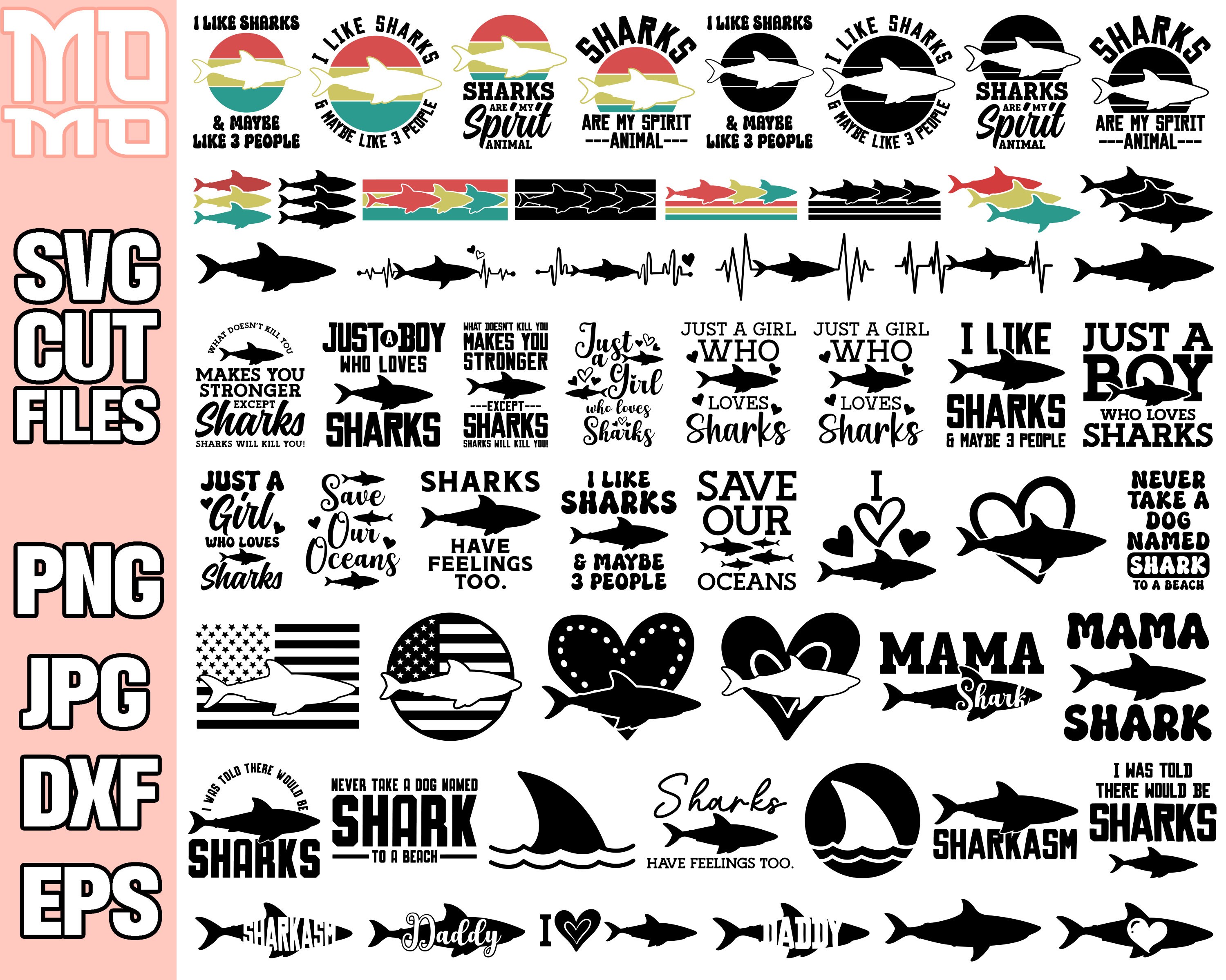 Shark Svg Shark Png Shark Svg Cut File Cricut Bundle Free Commercial ...