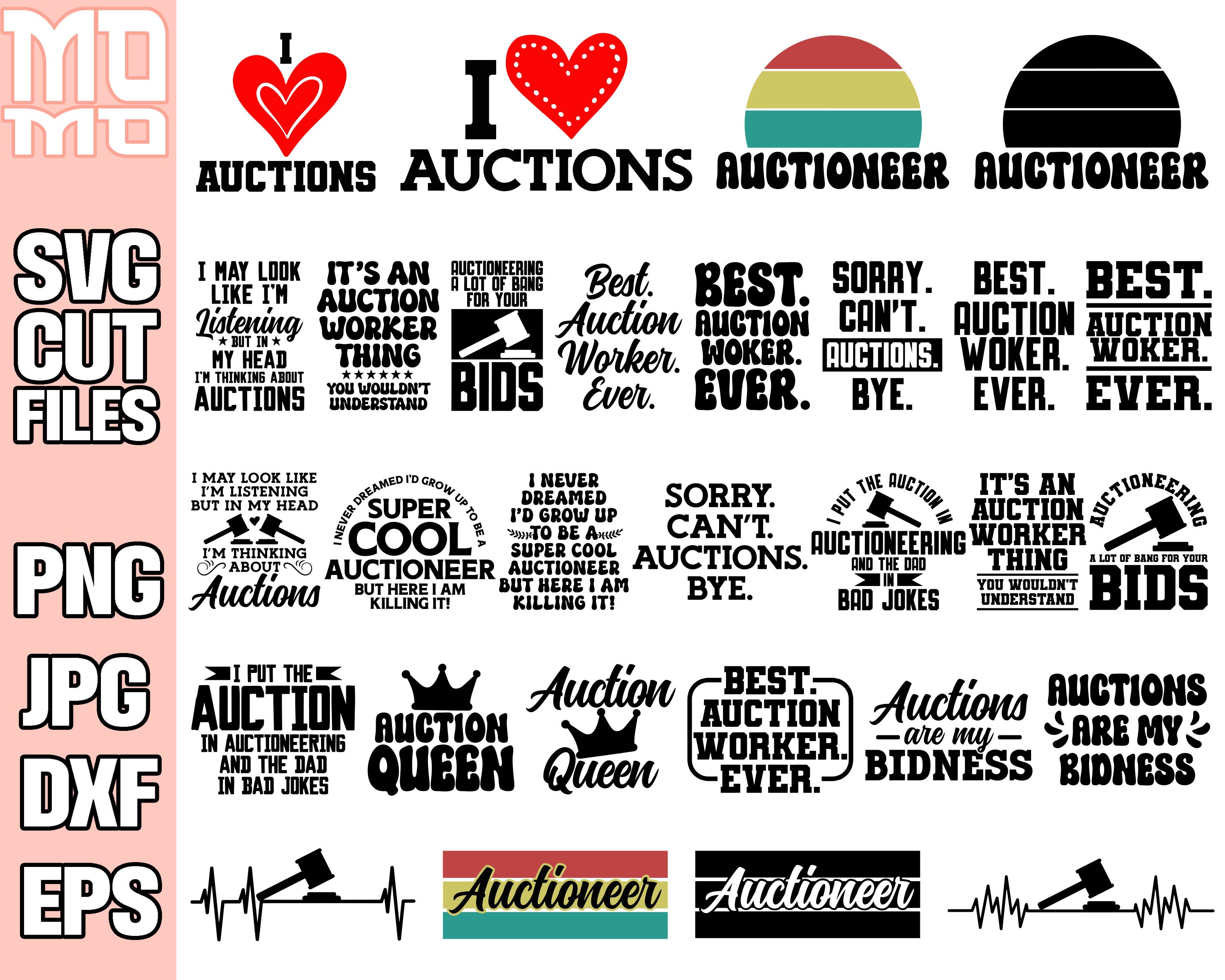 Auction Svg Bundle Auction Png Bundle Auction Svg Png Eps Dxf Shirt ...