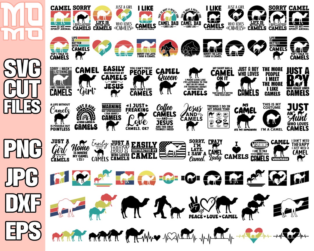 Camel Svg Bundle Cricut Cut Files Camel Png Bundle Camel Shirt Design ...