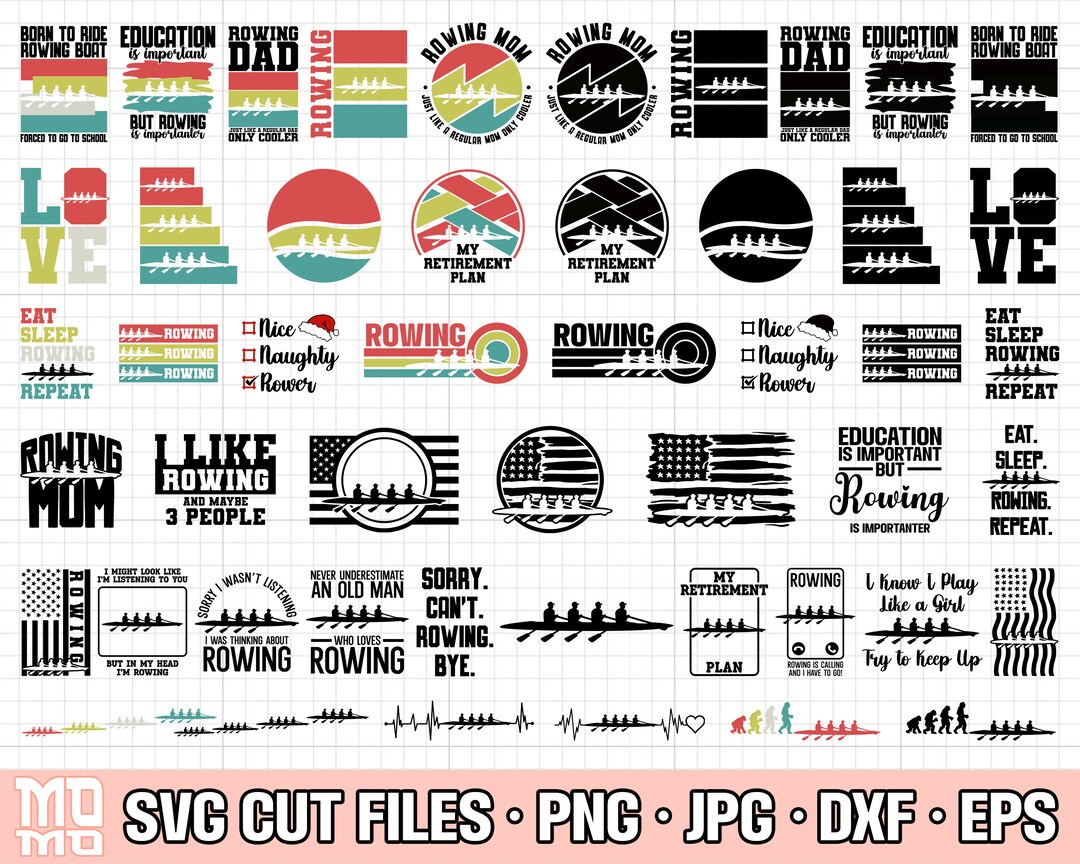 Rowing Svg Bundle Cricut Rowing Png Bundle Rowing Shirt Design Bundle ...