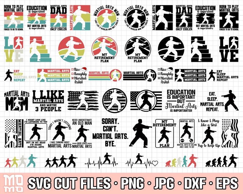 Martial Arts Svg Bundle Cricut Martial Arts Png Bundle Martial Arts ...