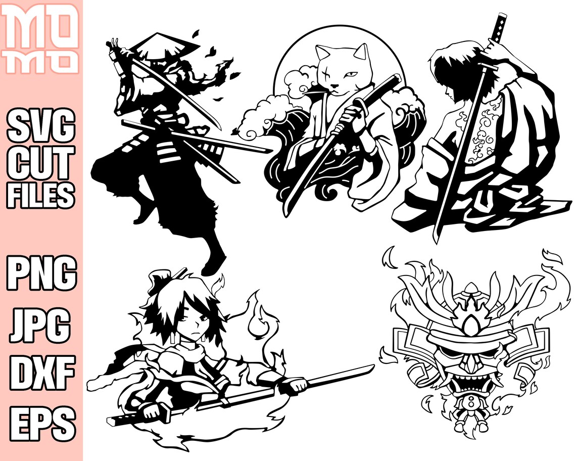 Samurai Svg Bundle Samurai Png Bundle Samurai Clipart Vector Samurai ...
