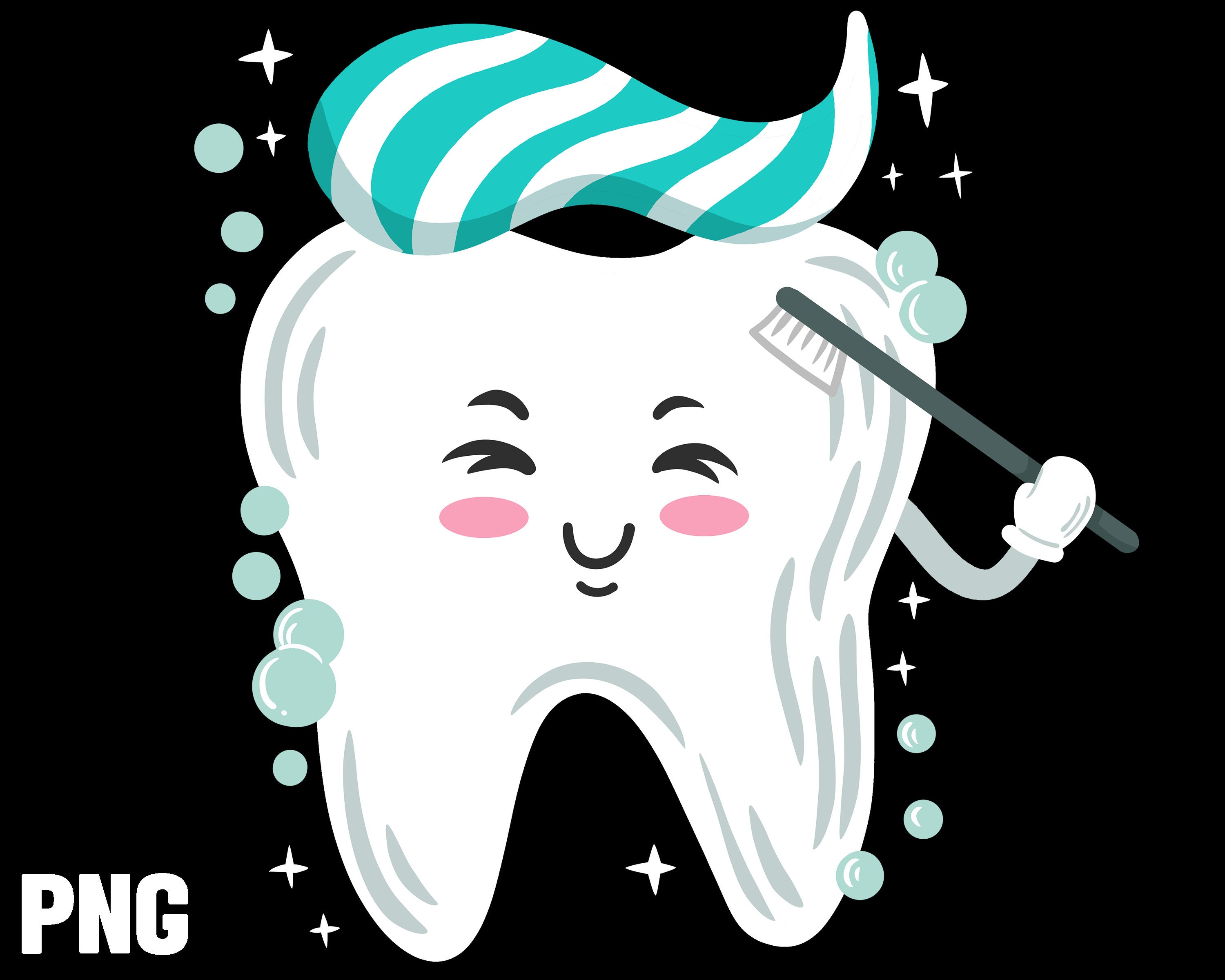 Cute Kawaii Tooth Png Sublimation Clipart Illustration Free Commercial ...