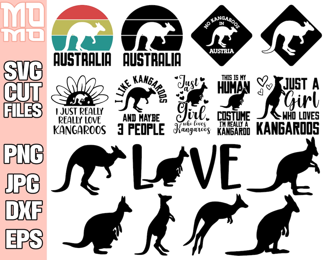 Kangaroo Svg Png Bundle Cricut Cut File Shirt Design Kangaroo Svg Png ...