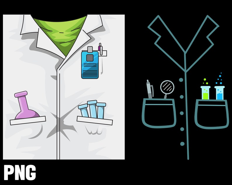 Science Lab Coat Costume Png Bundle Sublimation - Etsy