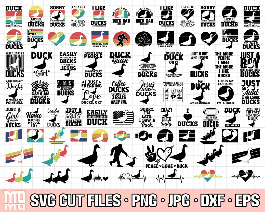 Duck Svg Bundle Cricut Duck Png Bundle Duck Shirt Design Bundle Eps Dxf ...