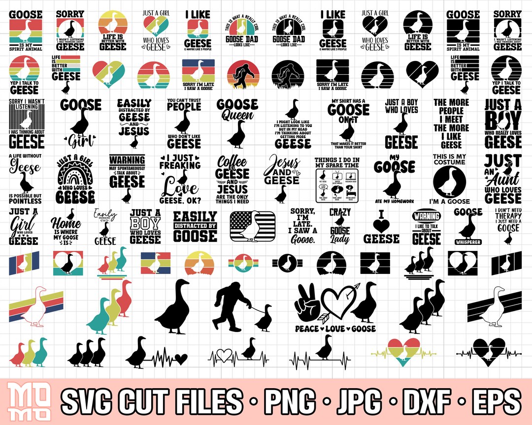 Goose Svg Bundle Cricut Goose Png Bundle Goose Shirt Design Bundle Eps ...