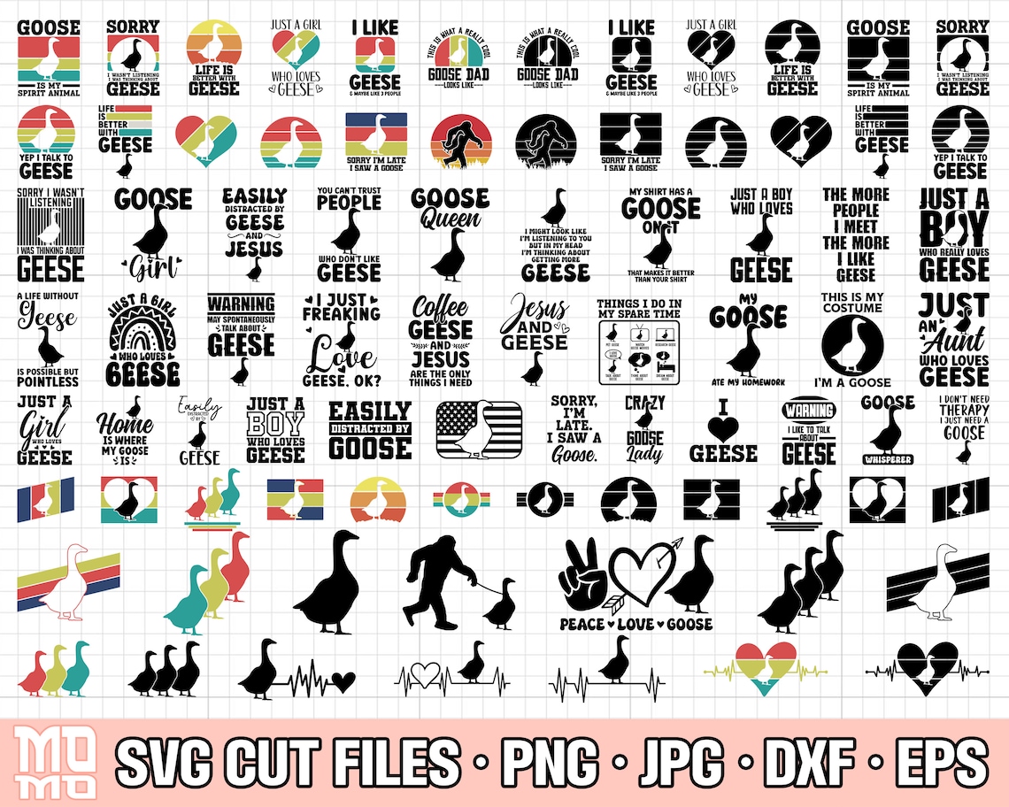 Goose Svg Bundle Cricut Goose Png Bundle Goose Shirt Design Bundle Eps ...