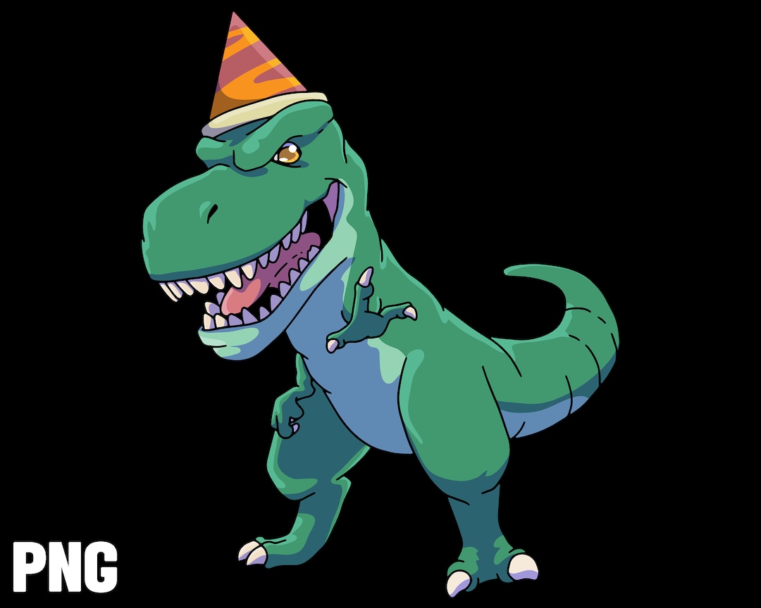 T Rex Trex Birthday Hat Png Sublimation Clipart Illustration Free ...