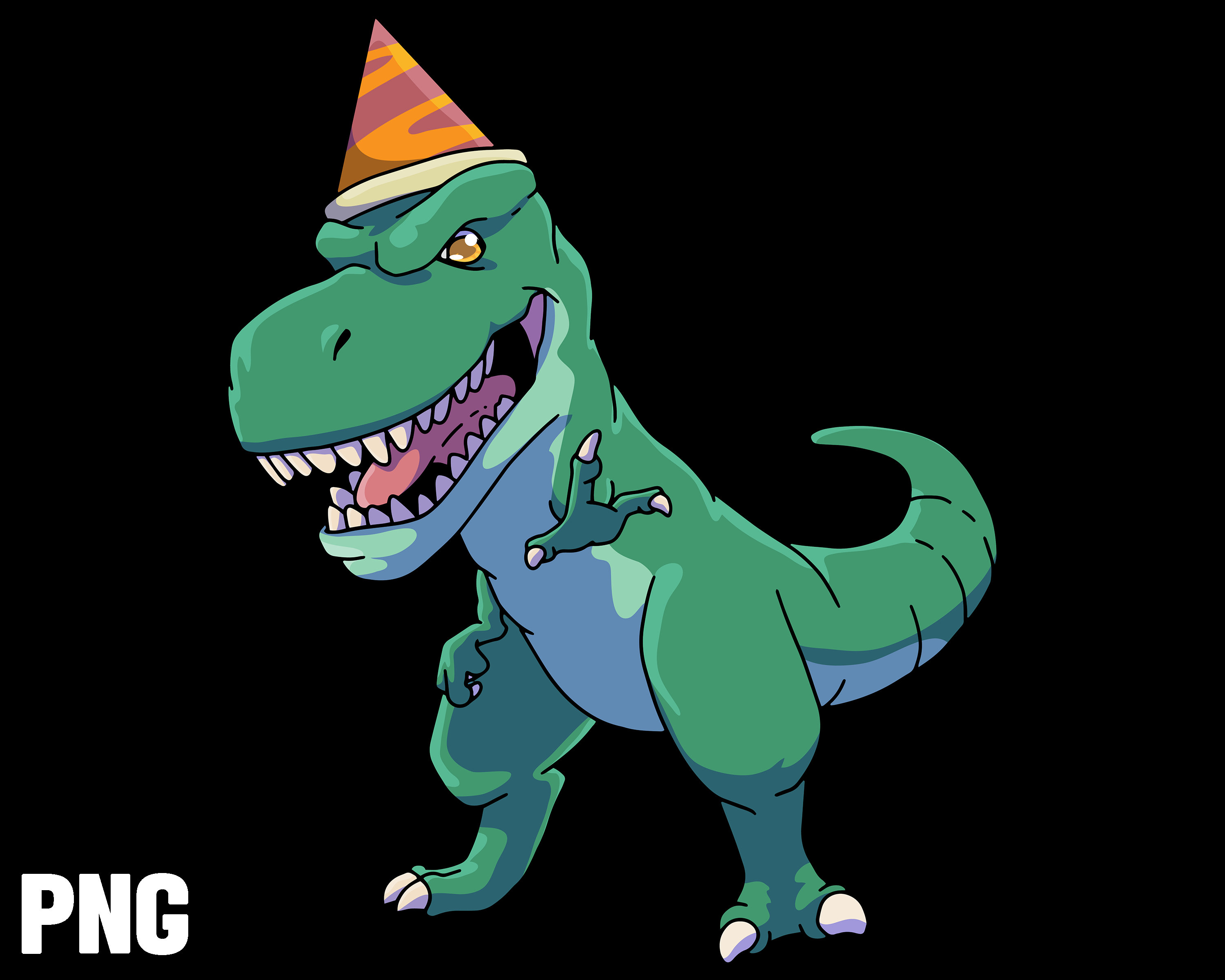 T Rex Trex Birthday Hat Png Sublimation Clipart Illustration Free ...