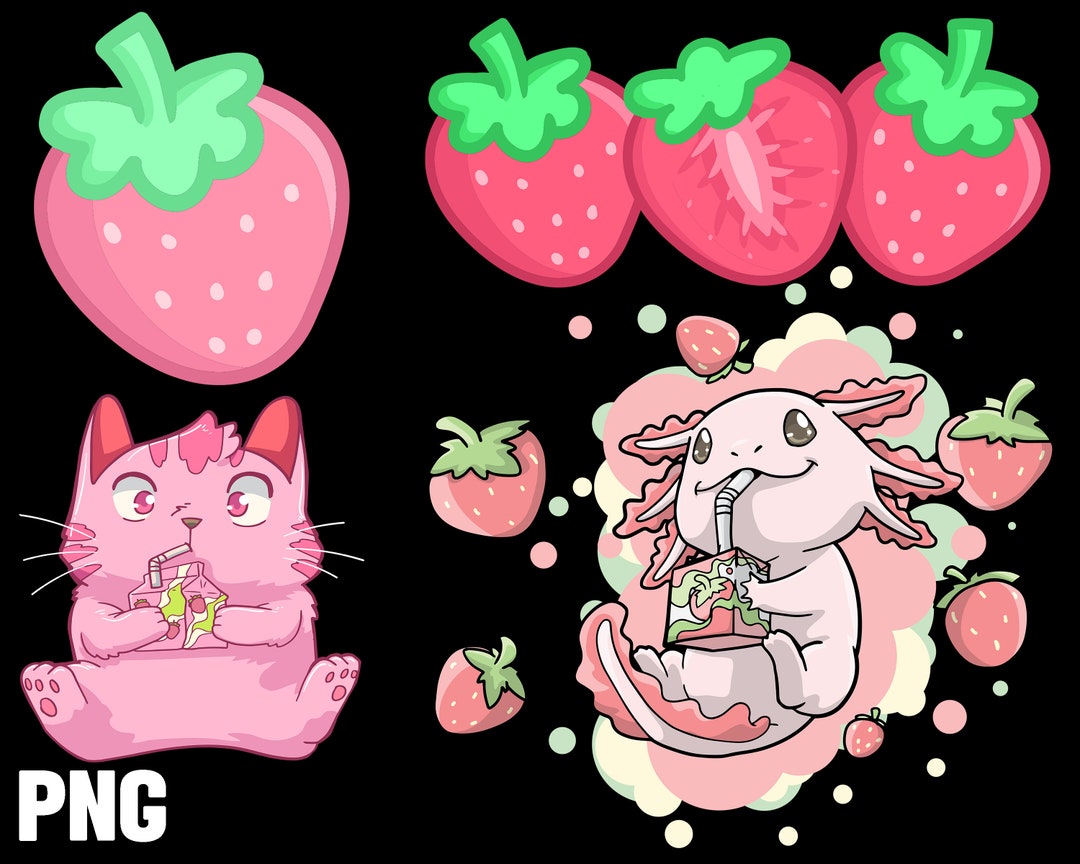 Strawberry Png Bundle Sublimation Clipart - Etsy