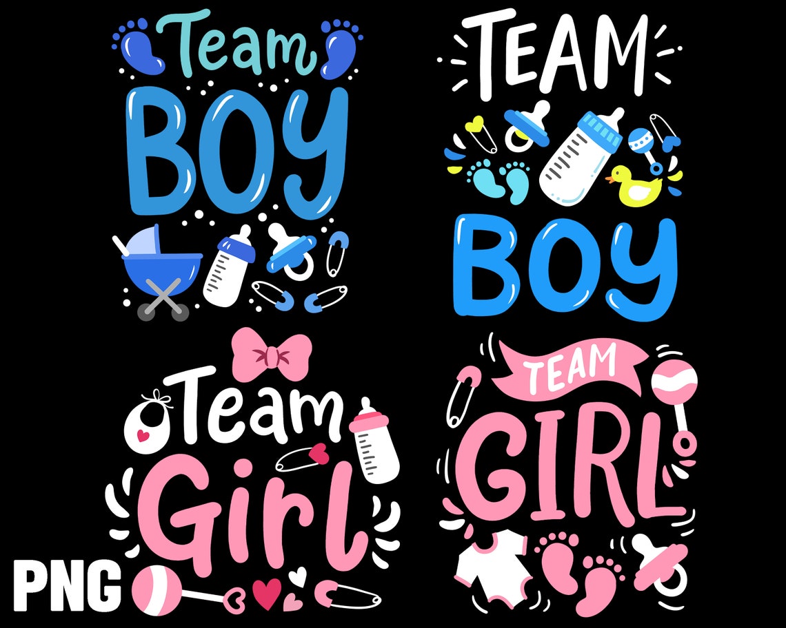 Gender Reveal Team Boy Team Girl Png Bundle Sublimation - Etsy