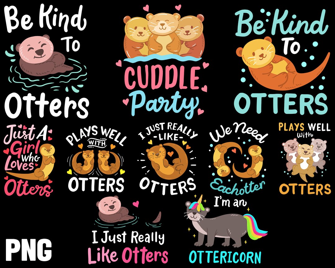 Otter Png Bundle Sublimation River Otter - Etsy