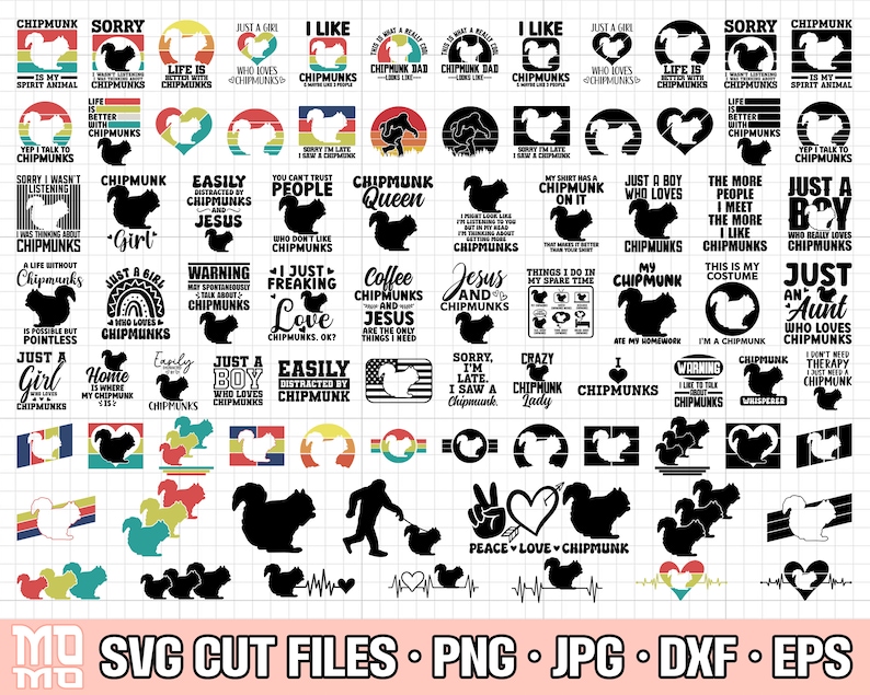 Chipmunk Svg Bundle Cricut Chipmunk Png Bundle Chipmunk Shirt Design ...