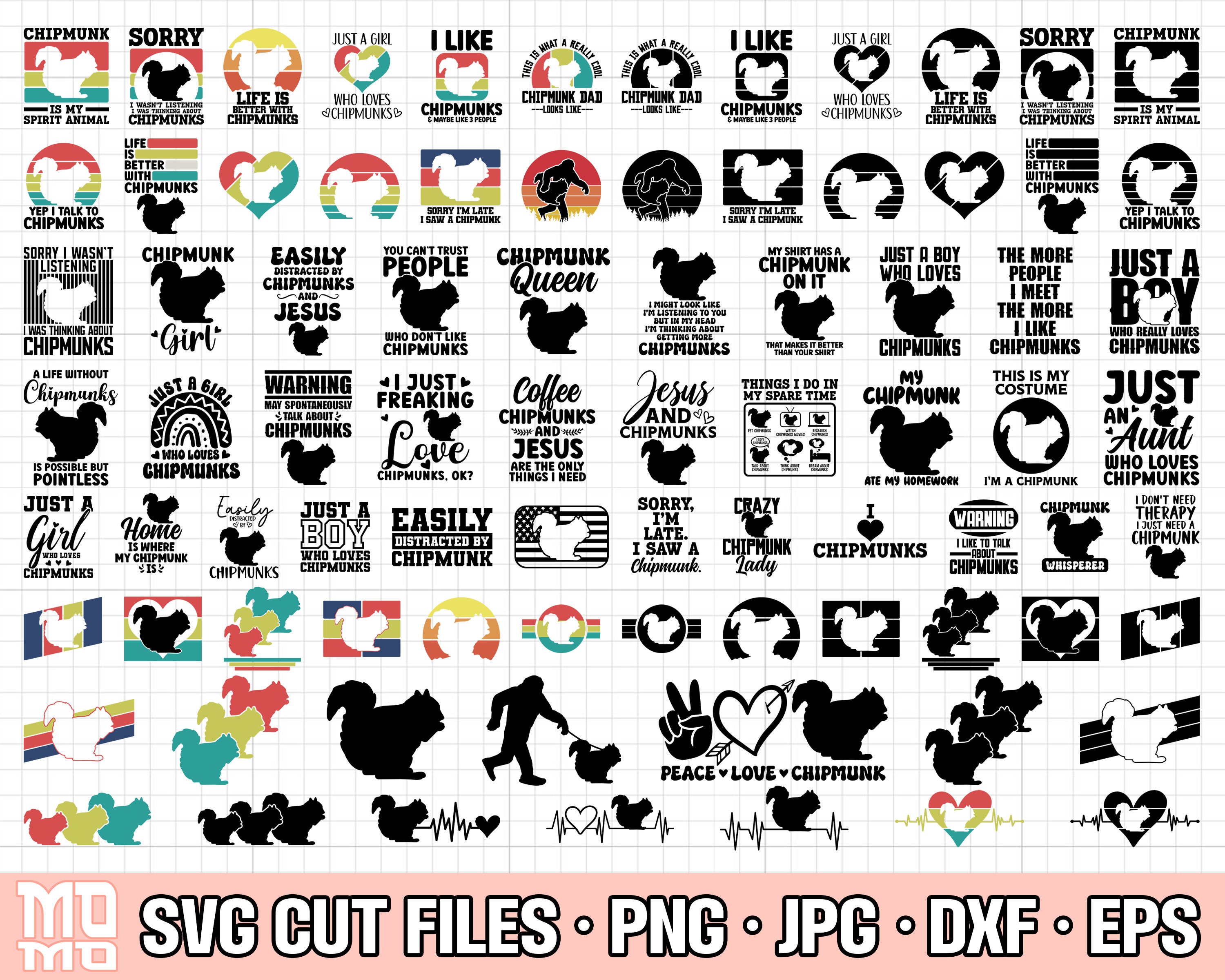 Chipmunk Svg Bundle Cricut Chipmunk Png Bundle Chipmunk Shirt Design ...