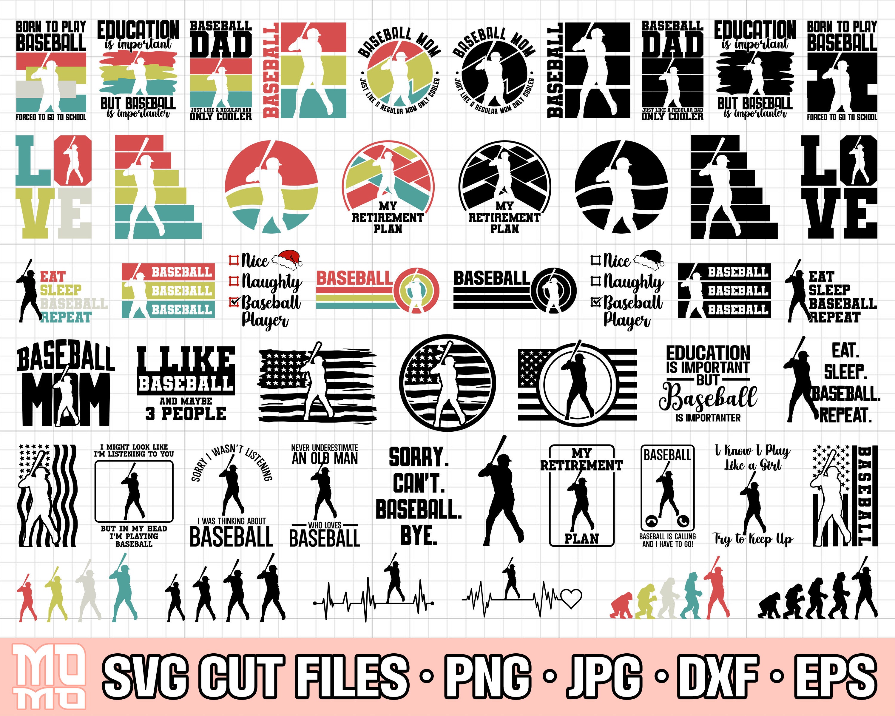 Baseball Svg Bundle Cricut Baseball Png Bundle Baseball Shirt Design ...