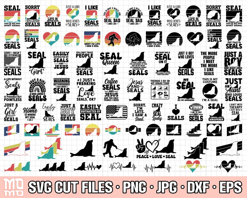 Seal Svg Bundle Cricut Seal Png Bundle Seal Shirt Design Bundle Eps Dxf ...