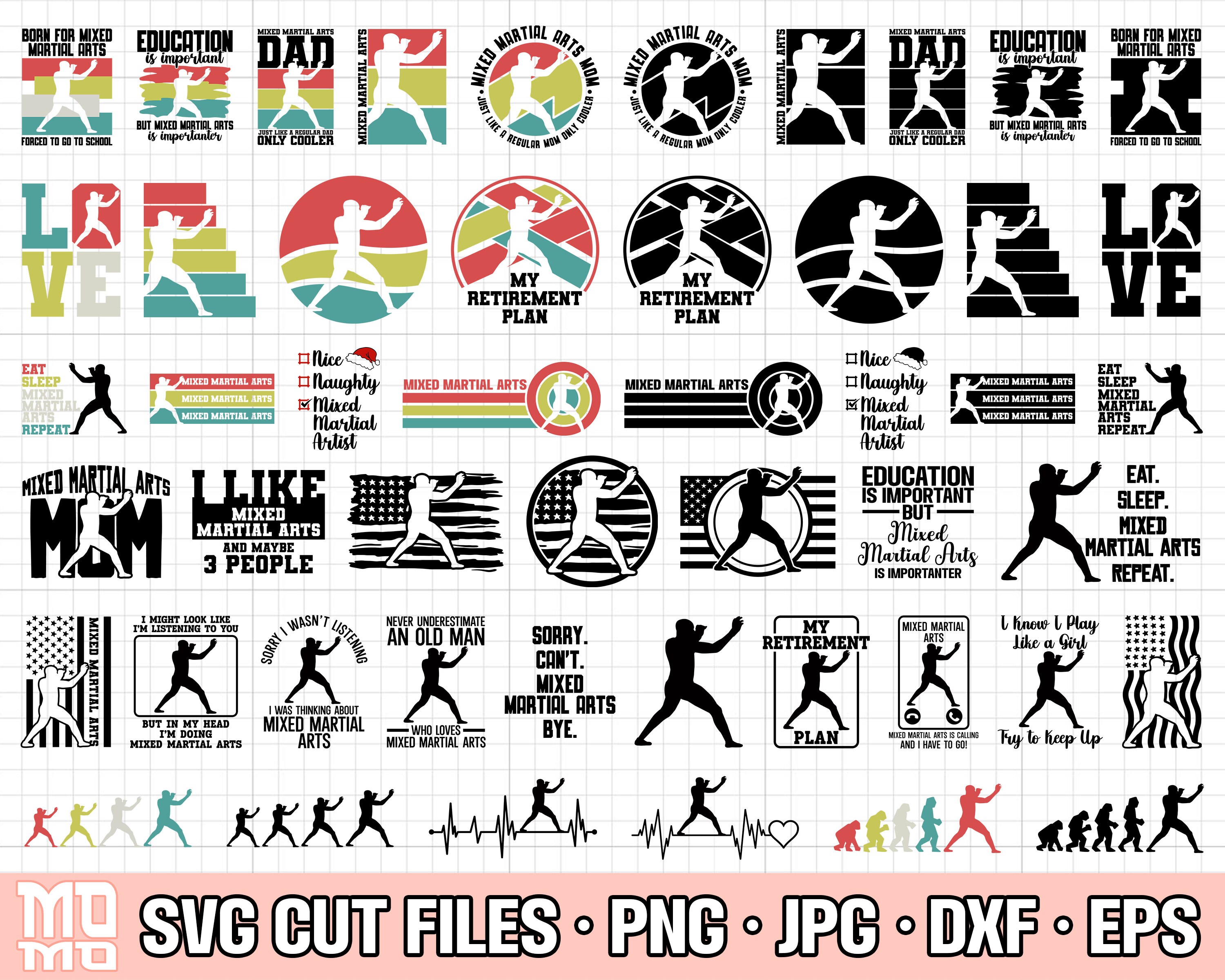 Mma Svg Bundle Cricut Mma Png Bundle Mma Shirt Design Bundle Eps Dxf ...