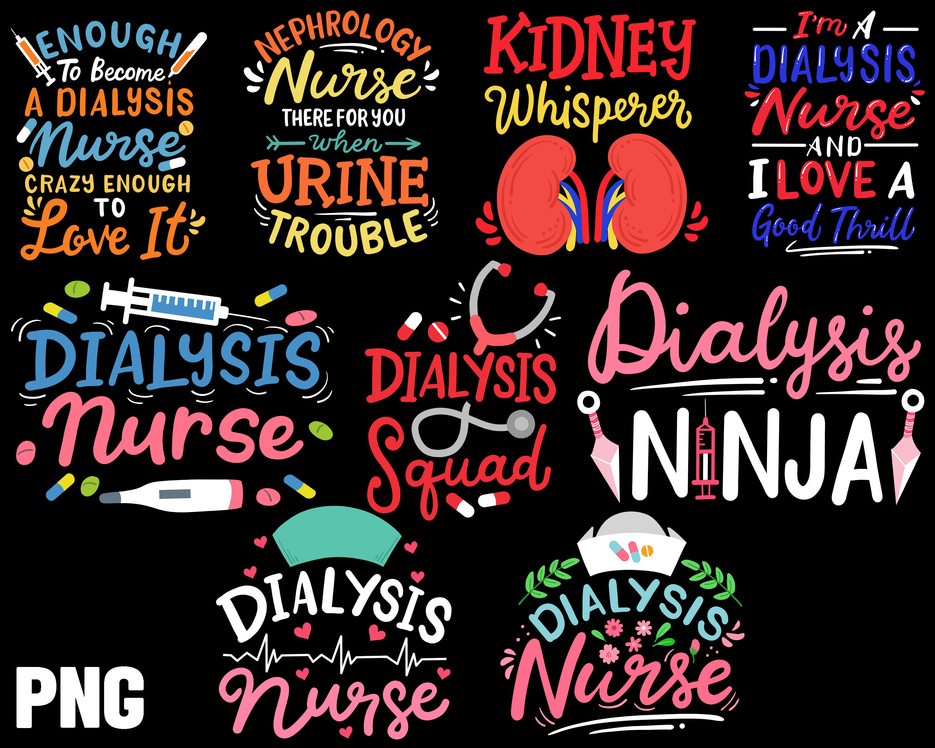 Dialysis Png Bundle Sublimation Dialysis Tech Technician Nurse Png ...