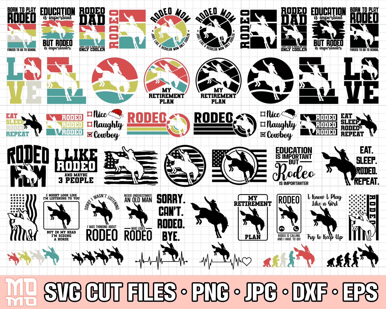 Rodeo Svg Bundle Cricut Rodeo Png Bundle Rodeo Shirt Design Bundle Eps ...