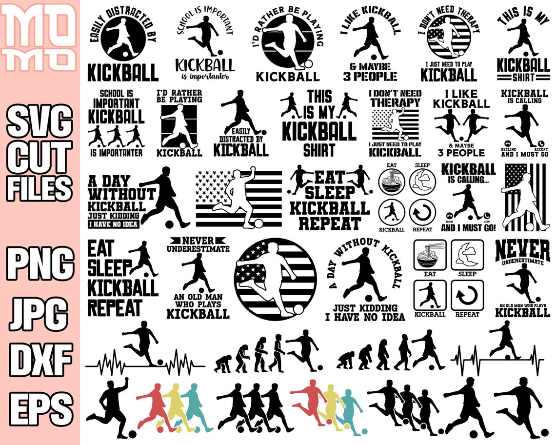 Kickball Svg Bundle Kickball Png Bundle Kickball Cricut Cut Files ...