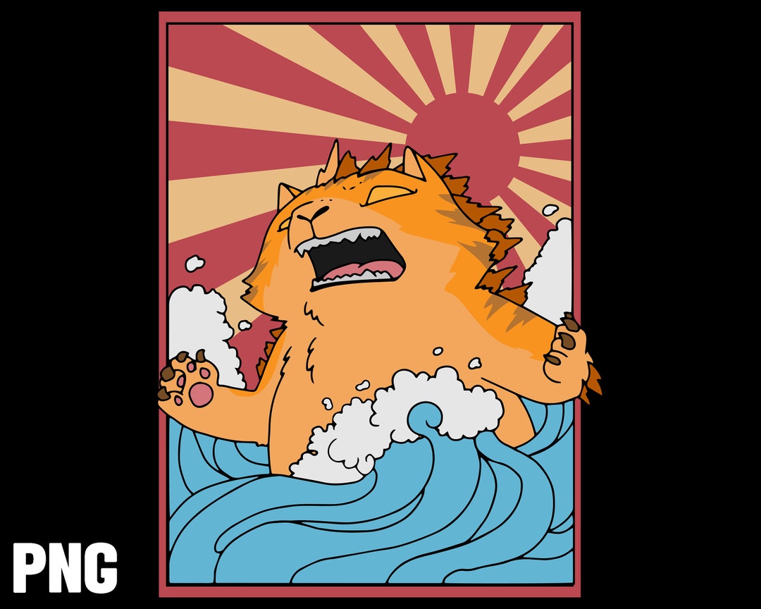 Cat Zilla Catzilla Png Sublimation Clipart Illustration Free Commercial ...