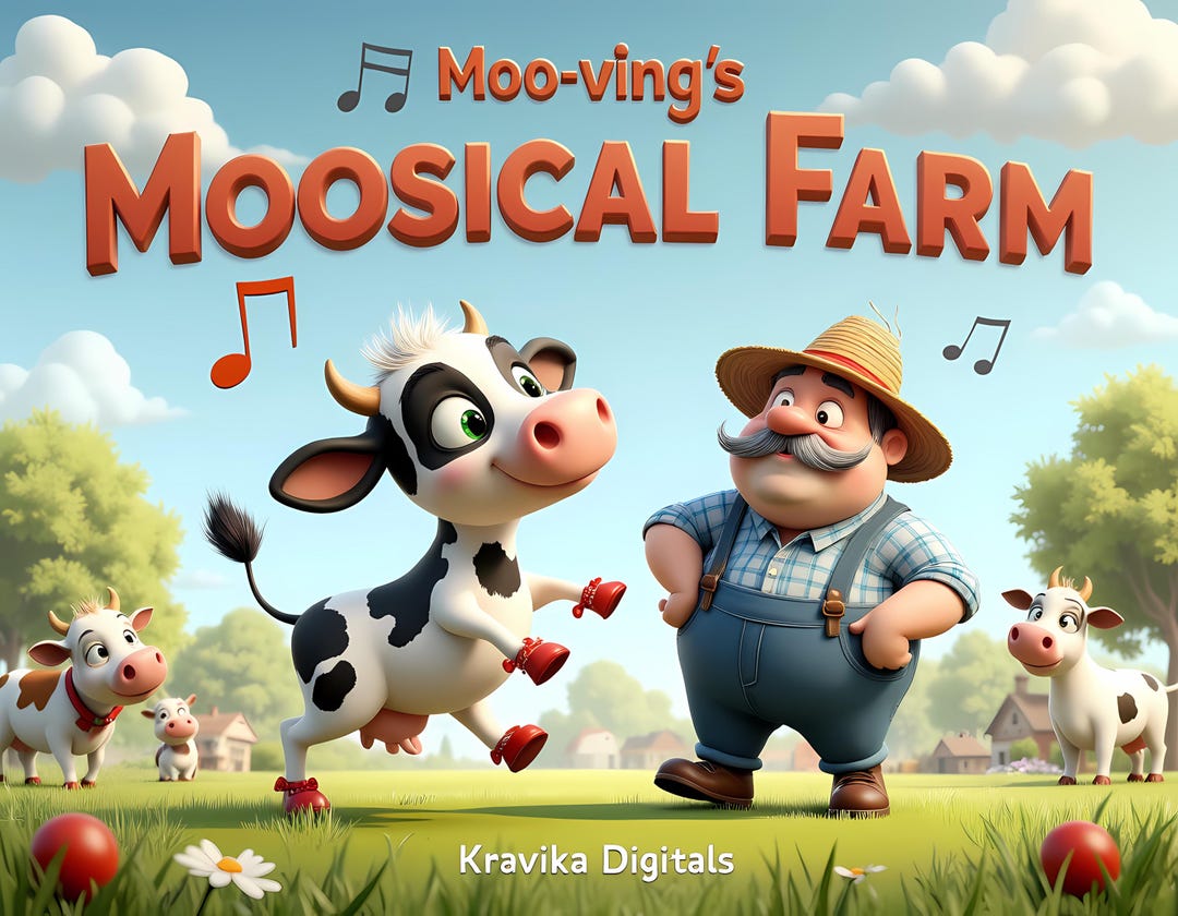 Moo-ving's Moosical Farm| Funny Read-aloud Picture Book for Kids| Farm ...