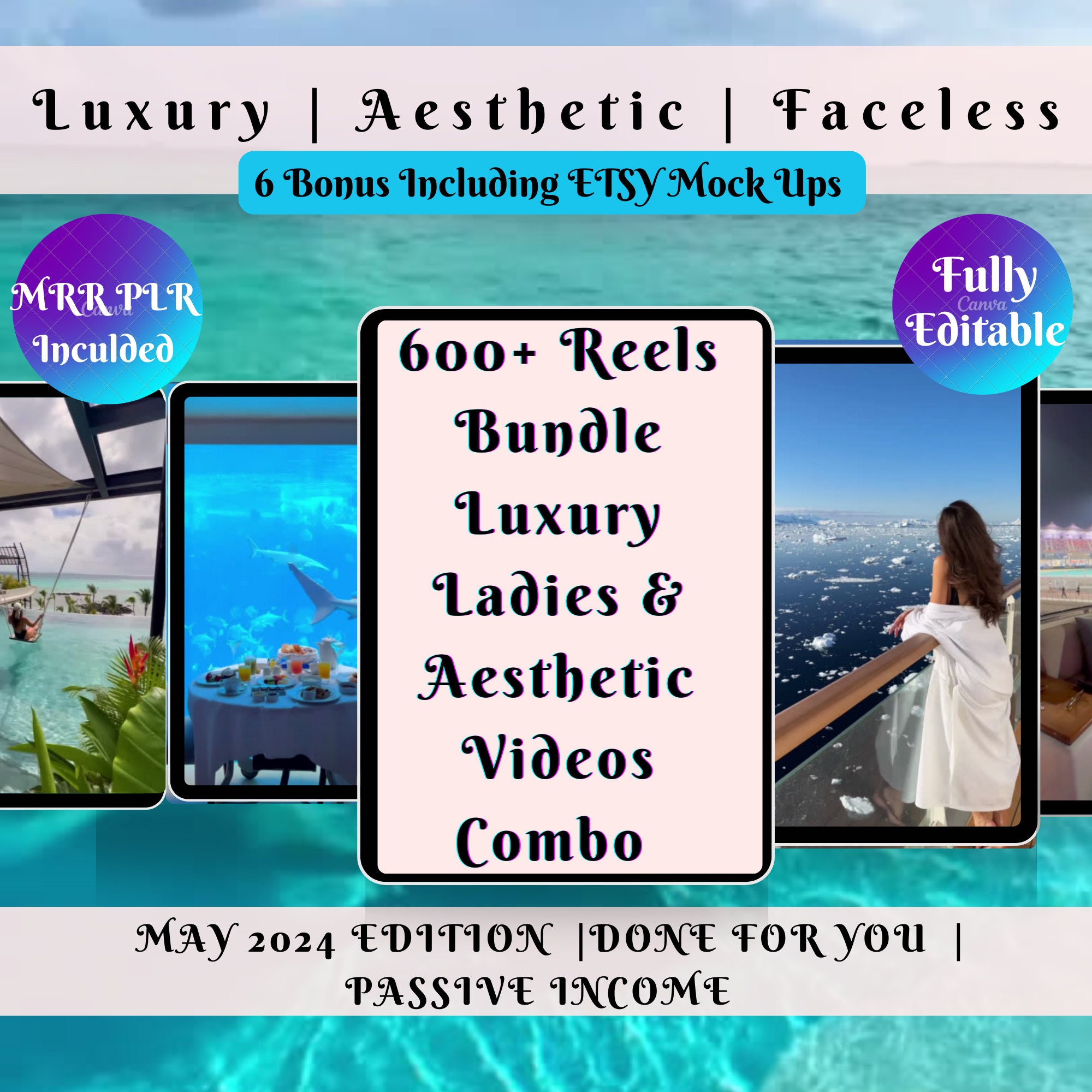 600+ Luxury+ Aesthetic + Faceless Reels Bundle| Ready for Tiktok Insta ...